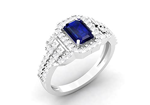 LMDPRAJAPATIS Lab - Certified Blue Sapphire Neelam Birthstone Sapphire Women's Ring, Ring Size 10