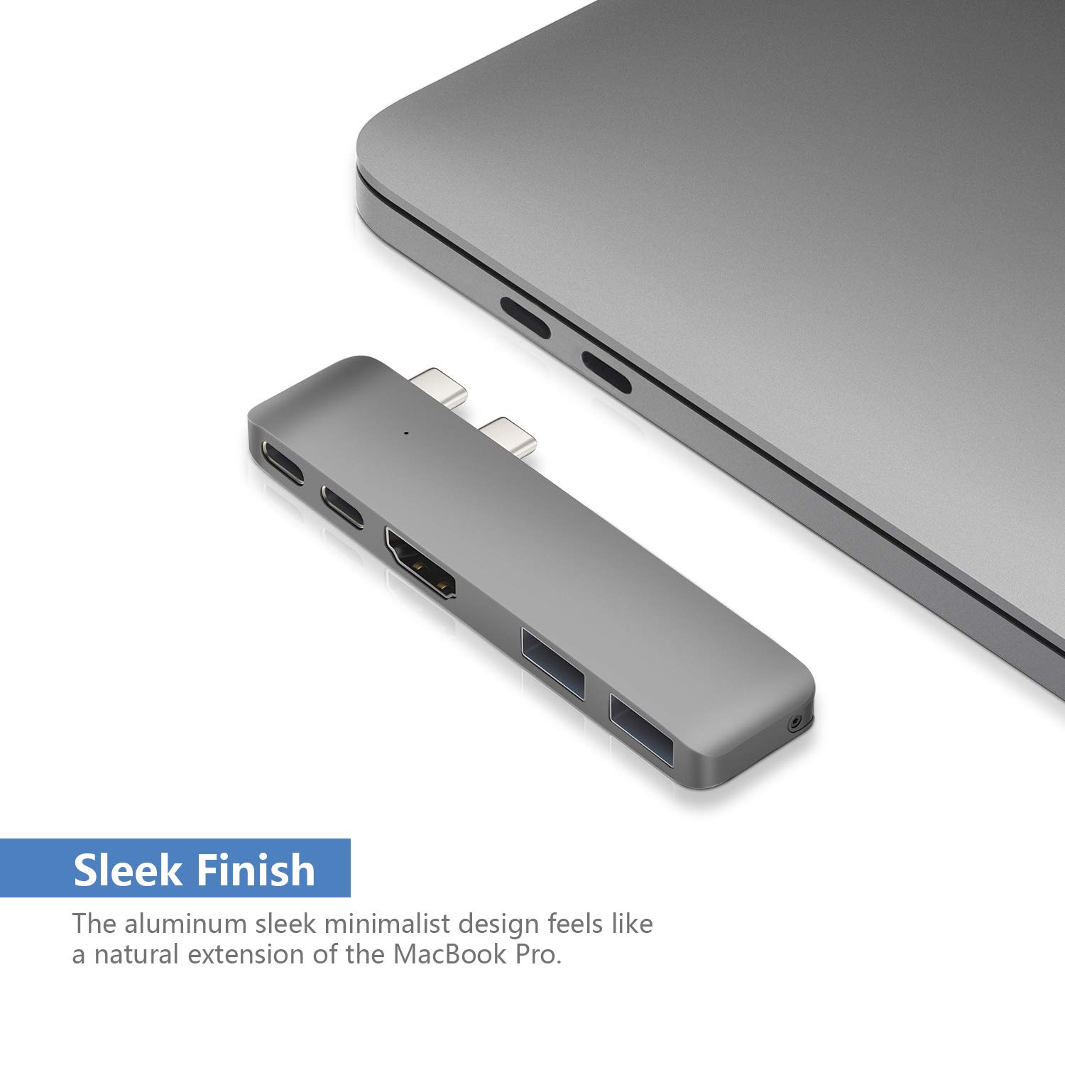 Purgo Mini USB C Hub Adapter Dongle for MacBook Air 2023-2018 and MacBook Pro 13 M2 2022-2016, MacBook Air USB Adapter with 4K HDMI, 100W PD, 40Gbps TB3 5K@60Hz, USB-C and 2 USB 3.0