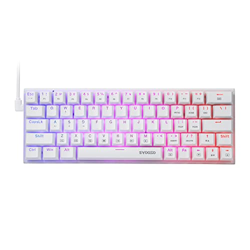 E-YOOSO Z-22 60% Mechanical Gaming Keyboards 63 Key, Type-C Wired Keyboards RGB Backlit for Laptop Computer PC Red Switch