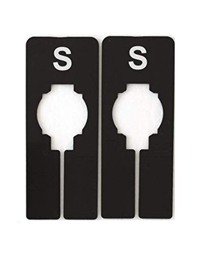NAHANCO QSDBWKIT2, Black Rectangular Clothing Size Dividers with White Print for XS-XL, Kit of 25 (5 Sizes of 5 Each)