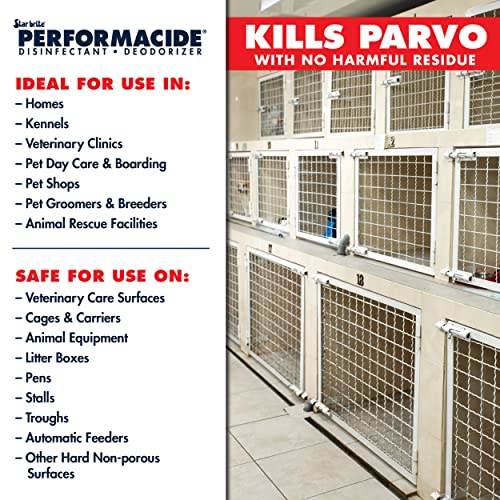 STAR BRITE PERFORMACIDE No-Rinse Disinfectant / Deodorizer for Pet Surfaces | Kills Parvovirus, Ringworm, Feline Calicivirus, Avian Influenza (Bird Flu), 3 Gallon Eco-Friendly Refill Pouches