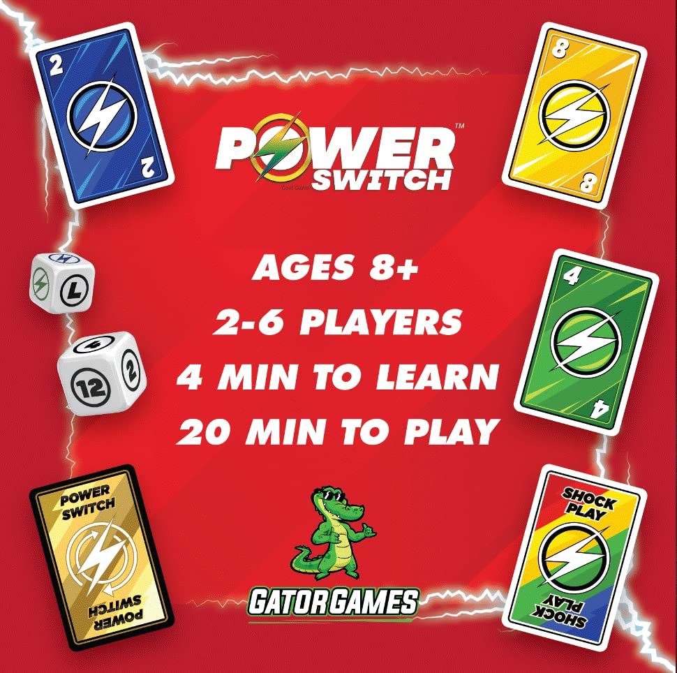 Power Switch Card Game - Quick Strategy Fun for Kids and Adults (Ages 8+)