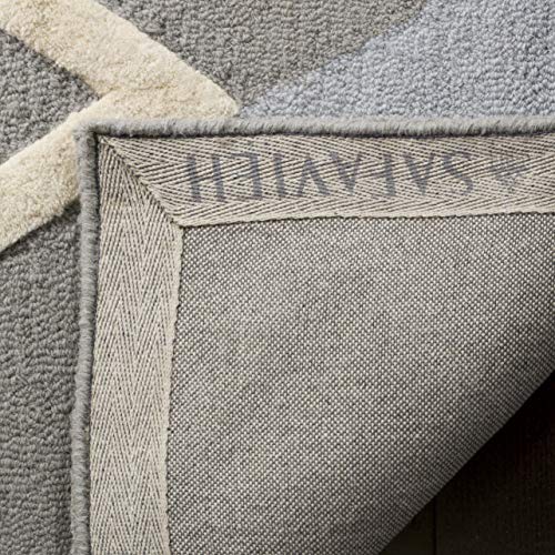 SAFAVIEH Kids Collection 5' Square Grey/Multi SFK902B Handmade Diamond Wool Area Rug