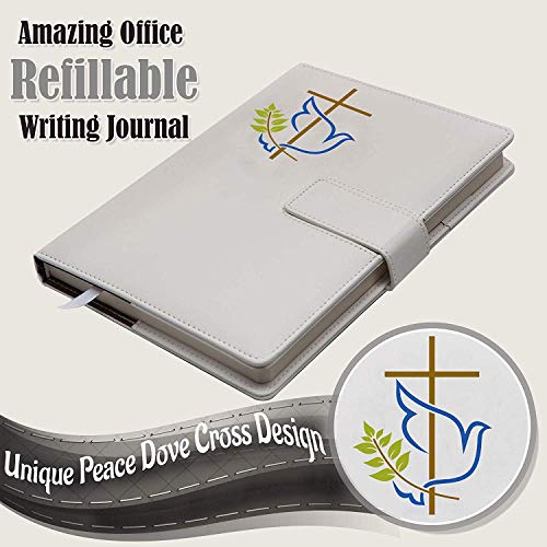 The Peace Dove Journal | 5x8 Inches, 200 Lined Pages, Magnetic Clasp, Refillable | Diary, Cute Notebook Journal, Personal Journal for Women or Men