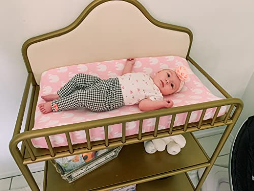 Premium Baby 4 Pack Girl Pure Jersey Machine Washable Pink and White Changing Table Cover β Diaper Changing Pad Cover Sheets