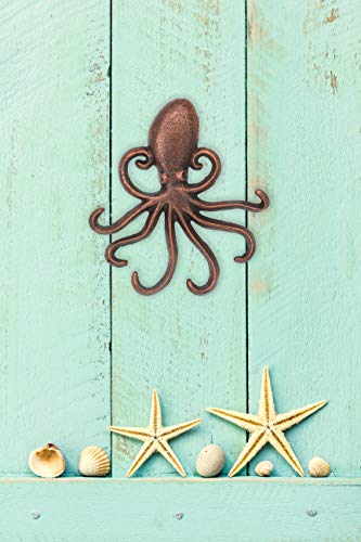 Stonebriar Cast Iron Octopus Decorative Wall Hook, Unique Nautical Design, Multiple Hooks , Bronze