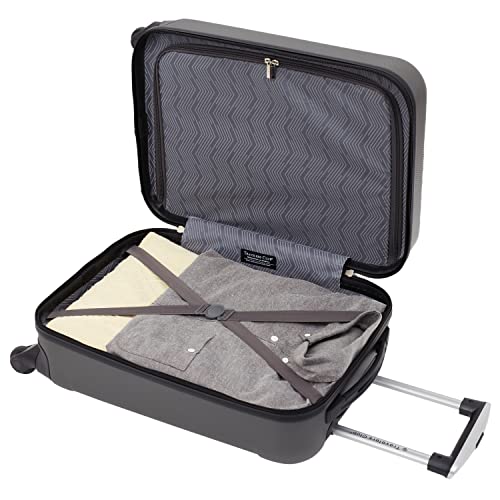 Travelers Club Cosmo Hardside Spinner Luggage, Charcoal Grey, Carry-On 20-Inch