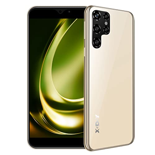 Xgody X60 4G Unlocked Phones, 6'’ QHD Waterdrop Screen Dual Sim Unlocked Cell Phones, Quad-core 2GB+16GB Smartphones, 3000mAh Battery, Face Unlock, AI Camera 5MP+5MP Cheap Android Phone (Gold)
