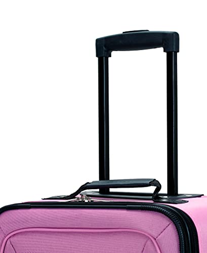 Rockland Fashion Softside Upright Luggage Set, Expandable, Pink, 2-Piece (14/19)