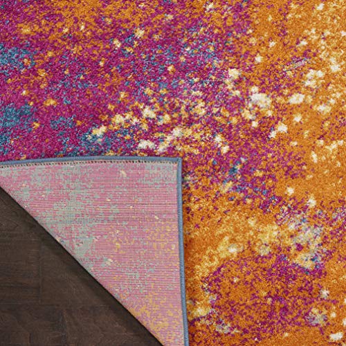 Nourison Passion Sunburst 5'3" x 7'3" Area-Rug, Modern, Abstract, Easy-Cleaning, Non Shedding, Bed Room, Living Room, Dining Room, Kitchen, (5' x 7')