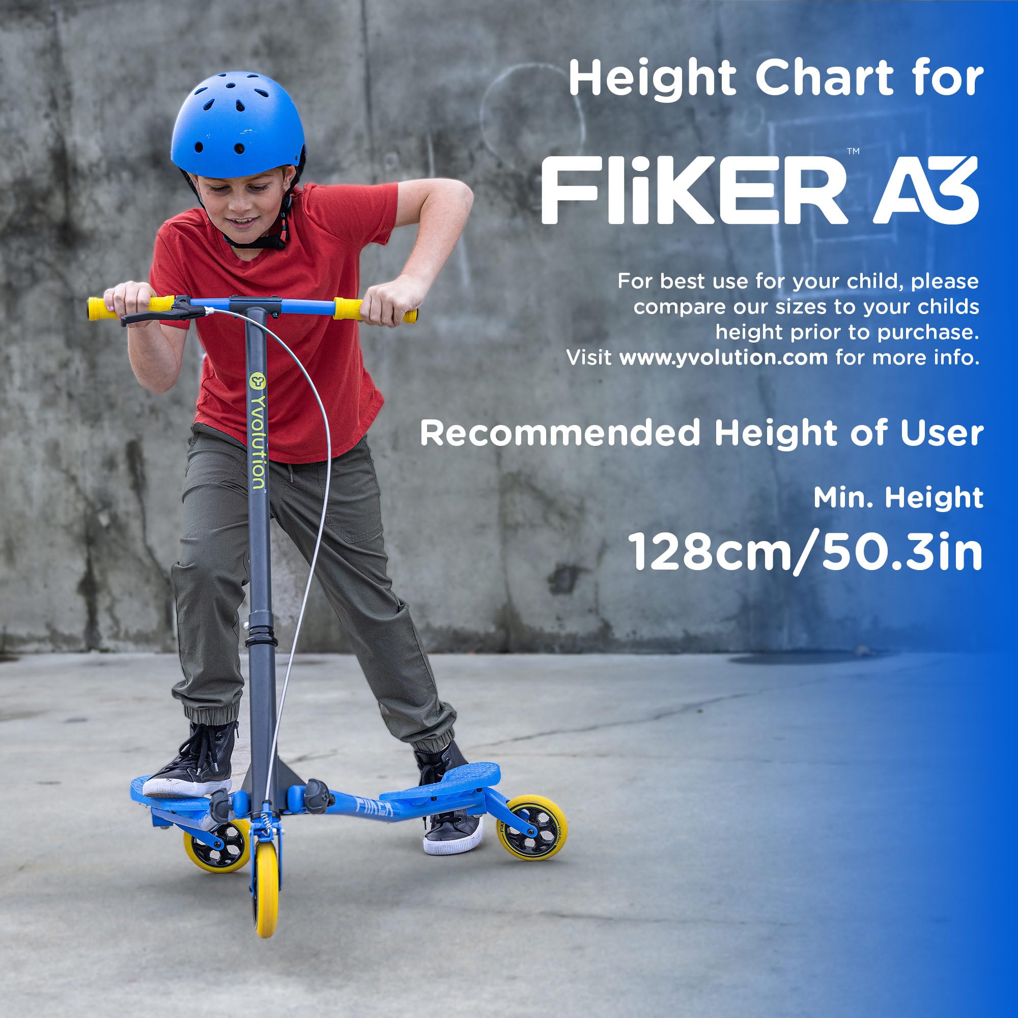 Yvolution Y Fliker Air A3 Scooter 3 Wheels Foldale Wiggle Scooter Self-Propelling Drifting Scooter for Boys and Girls Age 7+ Years (Purple 2020)