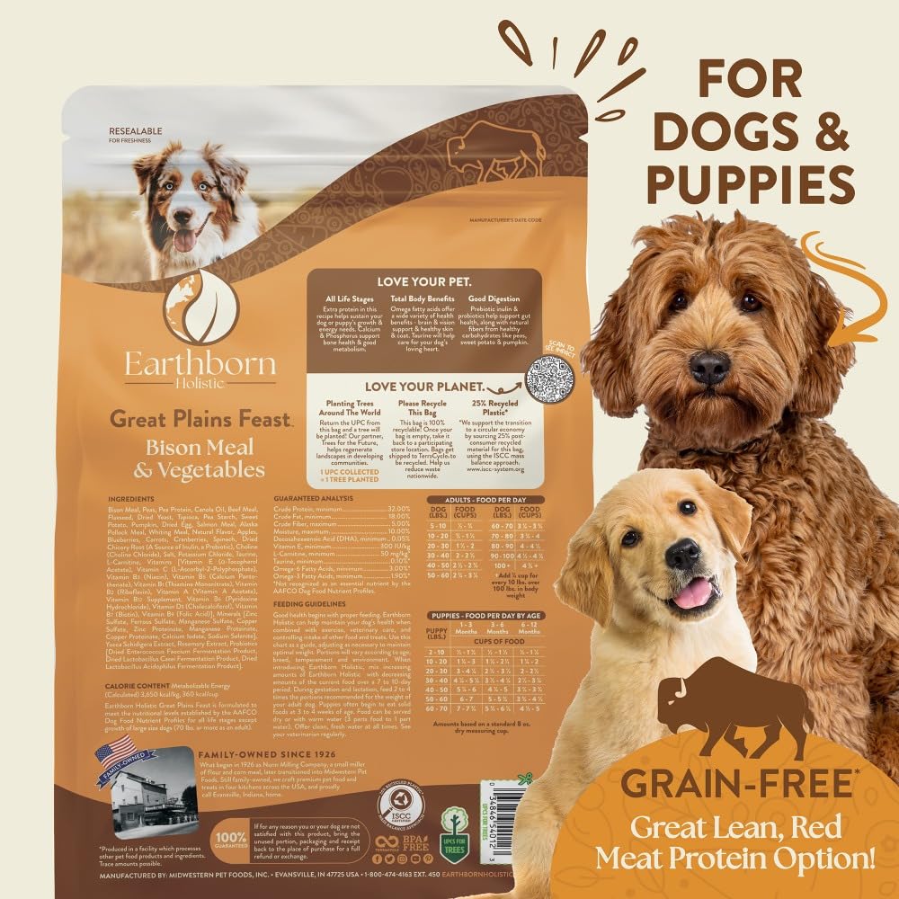 Earthborn Holistic Great Plains Feast Grain-Free Natural Dry Dog Food, 12.5 lb