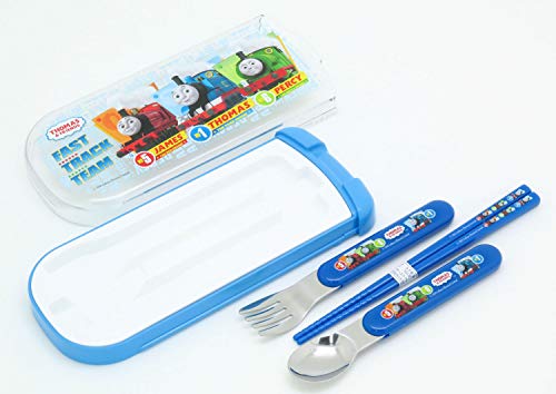 オーエスケー OSK CT-20 Lunch Box, Sliding Lid Trio, Thomas the Tank Engine (Chopsticks, Spoon, Fork, Easy to Open and Close), Made in Japan, Dishwasher Safe