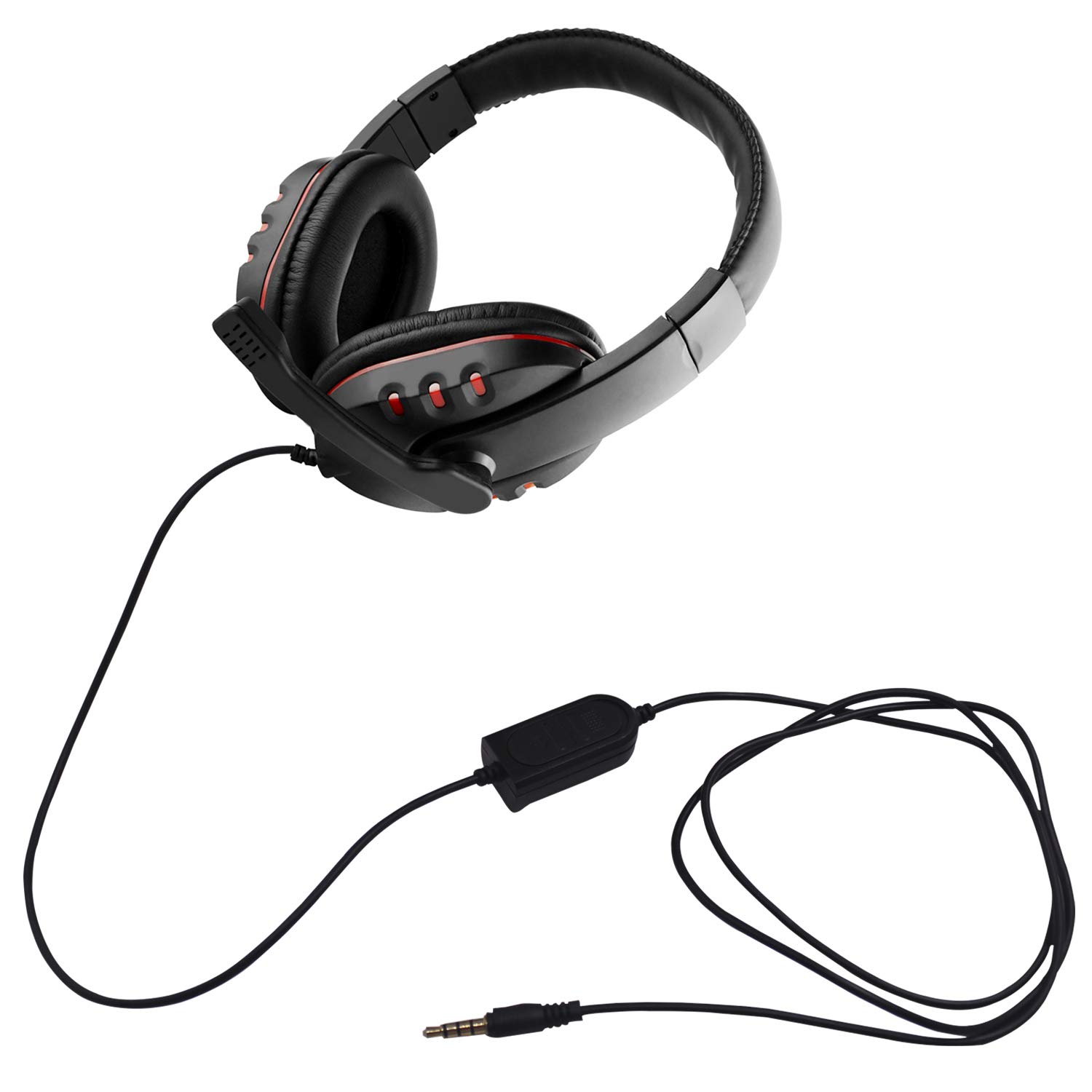 SourceTon 3.5mm Noise Isolating Over Ear Headphone with Mic and Volume Control Compatible with Laptop, PC, Xbox One Controller, Bonus with Extra 3.5mm Adapter