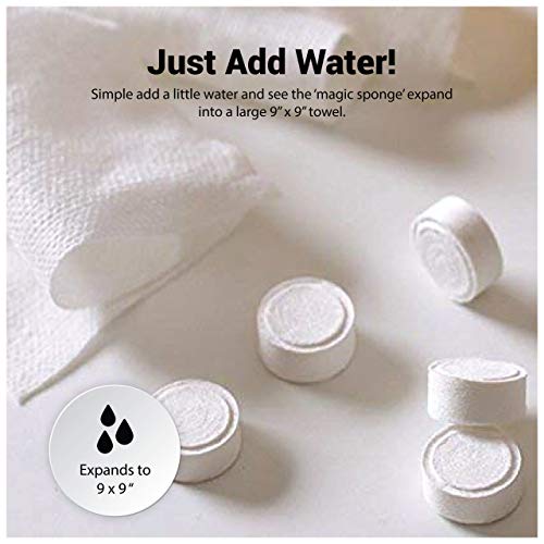 Summits Point 100 PCS Compressed Magic Towel, Napkin Tissue, Camping Wipes, Coin Tissue, Disposable Just add Water