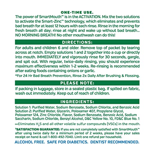 SmartMouth Original Activated Mouthwash Single Packs & Premium Zinc Ion Toothpaste