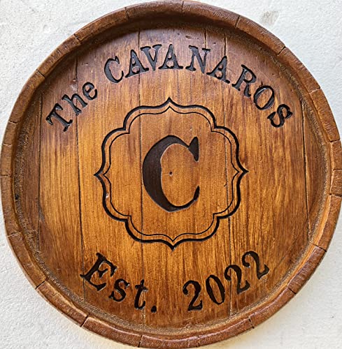 Wine Barrel Serving Tray Personalized