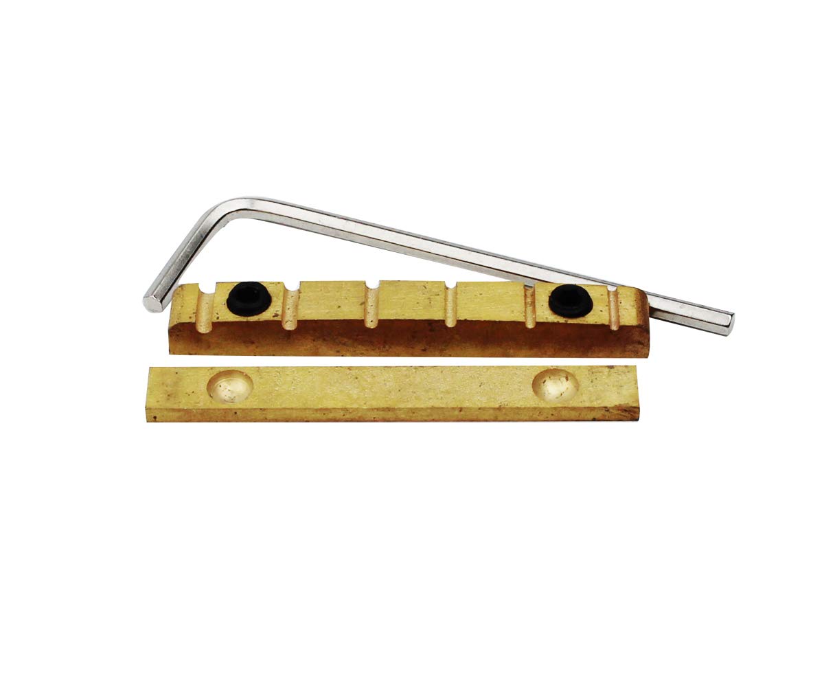 Guyker 43mm Adjustable Guitar Nut - Bell Brass Nut (43 x 5mm) Split Regulation Replacement Parts Compatible with Gibson Les Paul LP Style Guitar