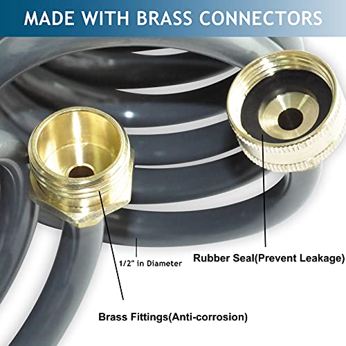 YESTAR 75Ft Garden Coil Hose 3/4" Solid Brass Fittings Leak Proof Connector Recoil Water Hose with 7-Pattern Spray Nozzle Easy to Storage, Kink Free Compact and Durable