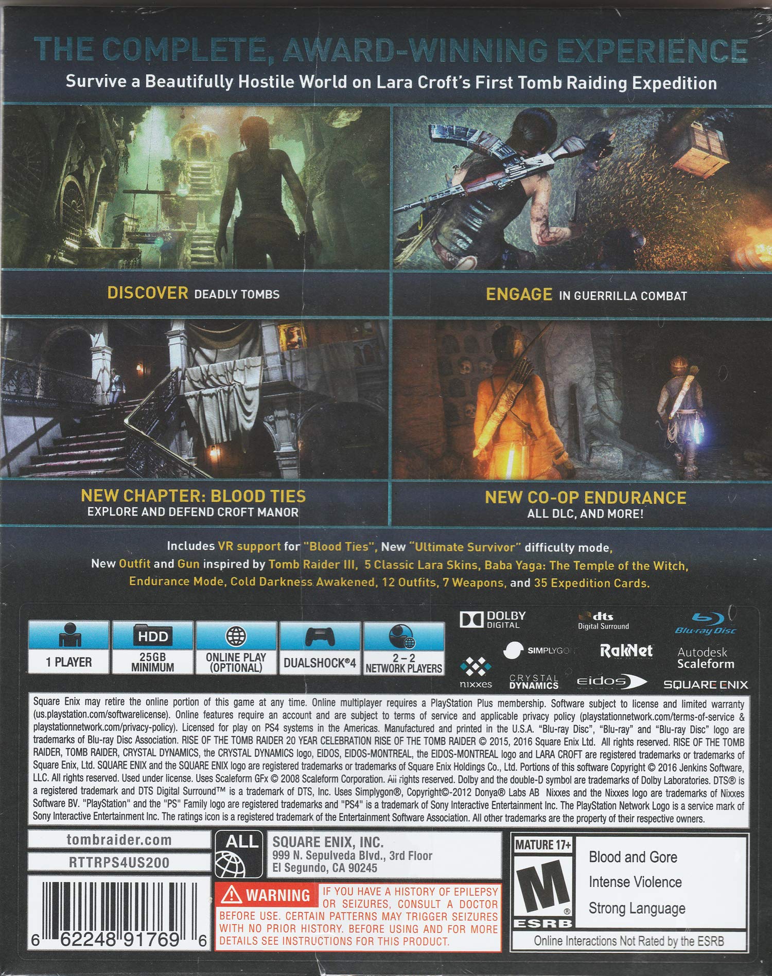 Rise of the Tomb Raider 20 Year Celebration Edition w/ Art Book - PlayStation 4