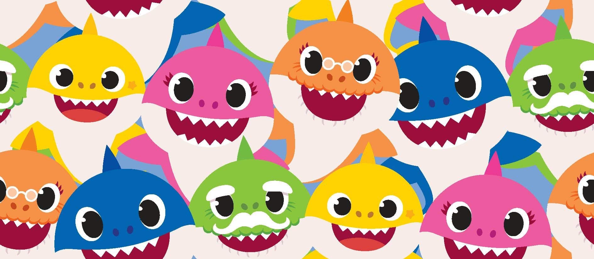 Springs Creative Nickelodeon Baby Shark Family Packed Multicolor Premium Quality 100% Cotton Fabric by The Yard.