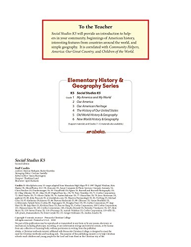 Social Studies K5 - Abeka 5 Year Old Kindergarten Student Activity Book