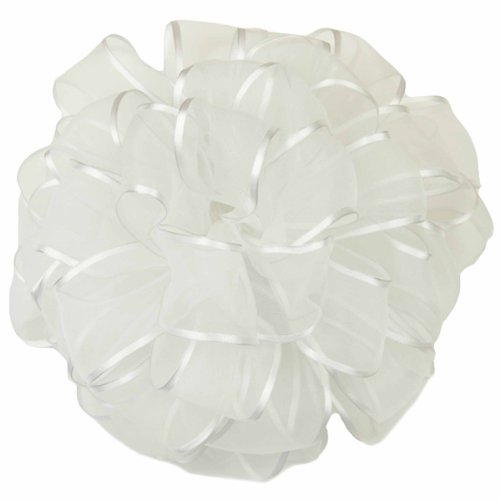 Offray, White Wired Edge Arabesque Craft Ribbon, 7/8-Inch, 7/8 Inch x 9 Feet