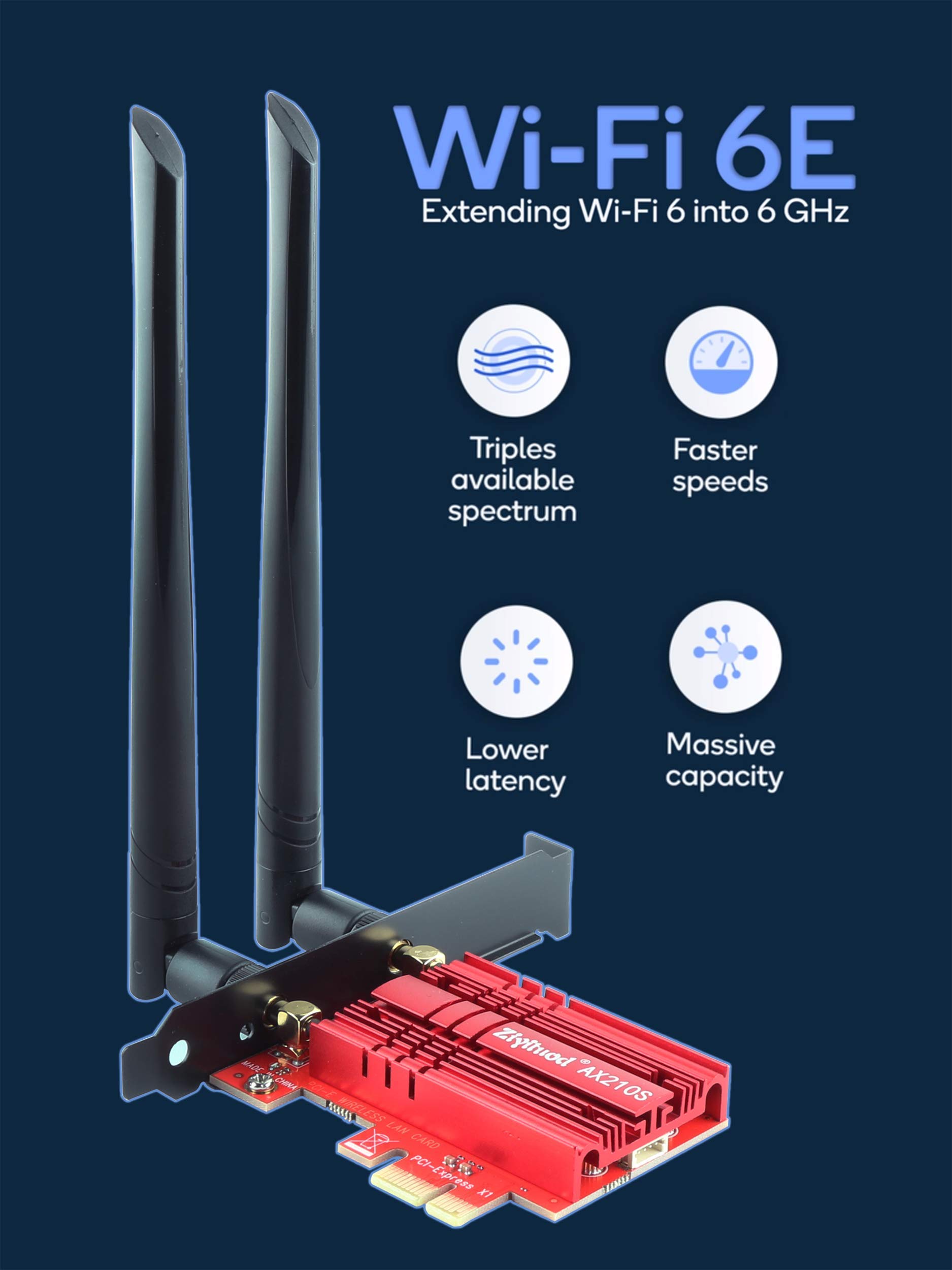 ZYT 3000Mbps PCIe WiFi Card with Bluetooth5.1 for Desktop PC | Intel WiFi 6 AX200 | 5G 2.4G WiFi Bluetooth Card with 160MHz,OFDMA,MU-MIMO | Support Windows 10/11