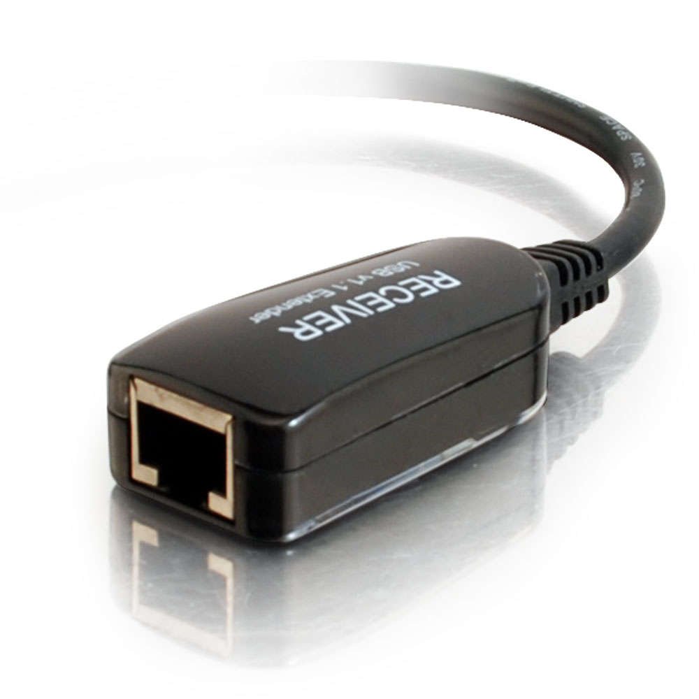 Legrand - C2G USB Extender Dongle, USB Superbooster Signal Extender, RJ45 to USB Receiver Signal Booster, Black, 1 Count, C2G 29353