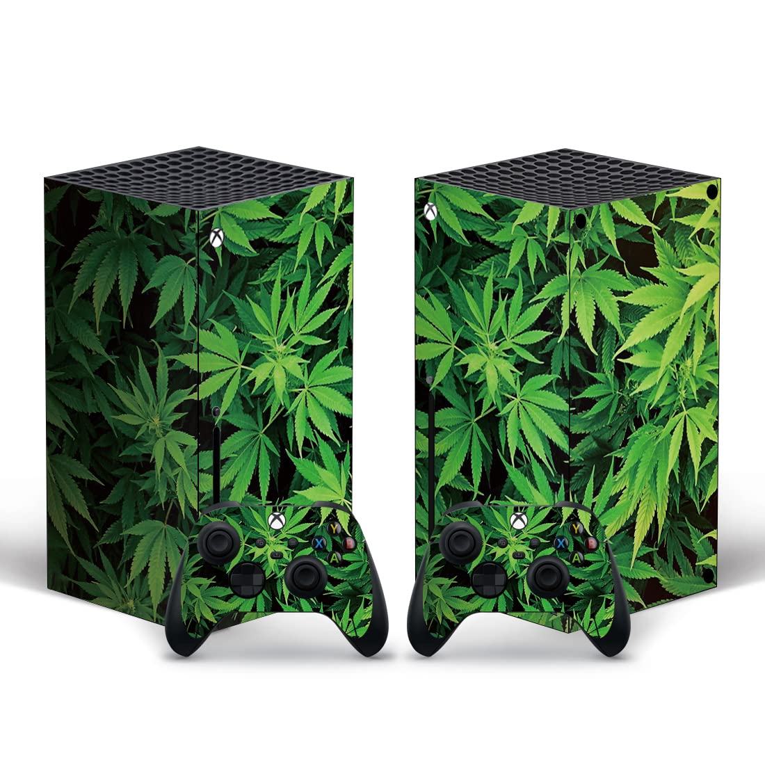 Full Body Vinyl Skin Sticker Decal Cover for Microsoft Xbox Series X Console and Controllers - Green Weeds