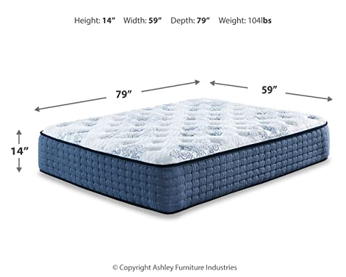 Signature Design by Ashley Mt Dana 15 Inch Plush Hybrid Mattress, CertiPUR-US Certified Foam, Queen