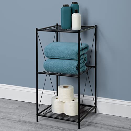 Zenna Home Floor Stand, Black Cross-Style