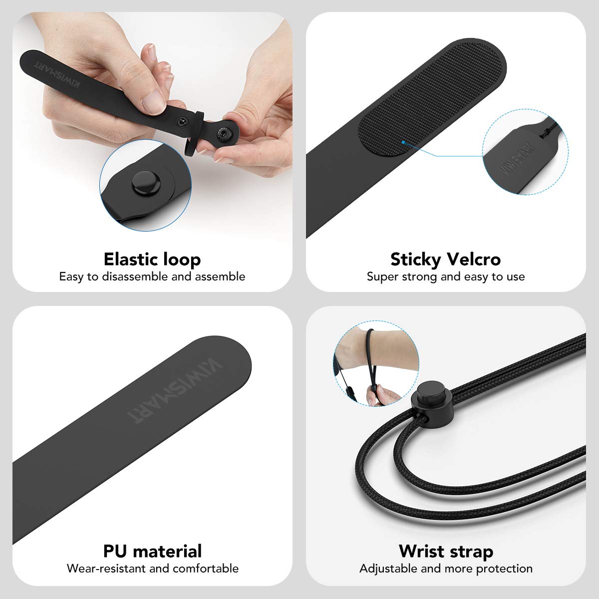 KIWISMART Touch Controller Grip Cover & Knuckle Strap for Oculus Quest/Oculus Rift S Touch Controller Grip Accessories with Adjustable Wrist Strap (Not for Oculus Quest 2)
