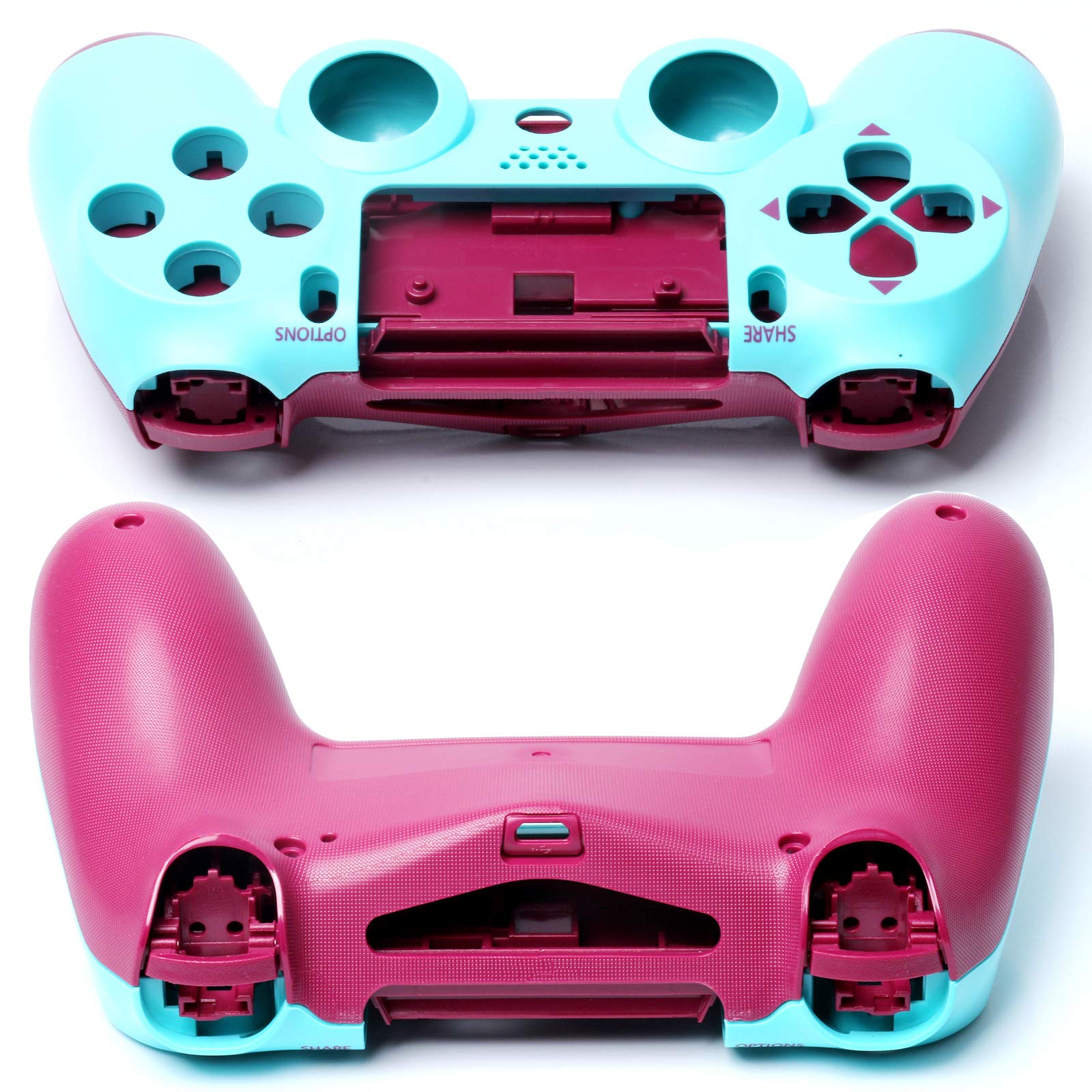 HUAYUWA Plastic Game Controller Housing Case with Buttons Replacement Set Fits for PlayStation 4 Slim 4.0 JDM-040 (V1 Version), Berry Blue