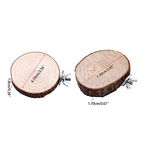 Qupida Parrot Stand Wooden Platform Board Toy Branch Perches for Pet Bird Cage (Unpolished)
