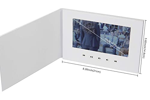 LuguLake 7" Video Greeting Card,Video Brochure for Father's Day Mother's Day, Christmas, Anniversary, Marketing Include 4G Memory and Rechargeable Battery LCD Screen Digital Brochures