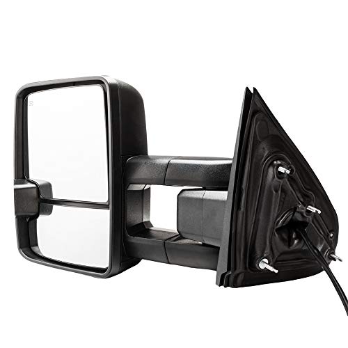 Towing Mirrors Compatible With 14-17 Chevrolet Silverado GMC Sierra 1500 15 16 Silverado Sierra 2500 HD 3500 HD Manual Telescoping Rear View Mirrors with Power Heated LED Turn Signals Side Mirror