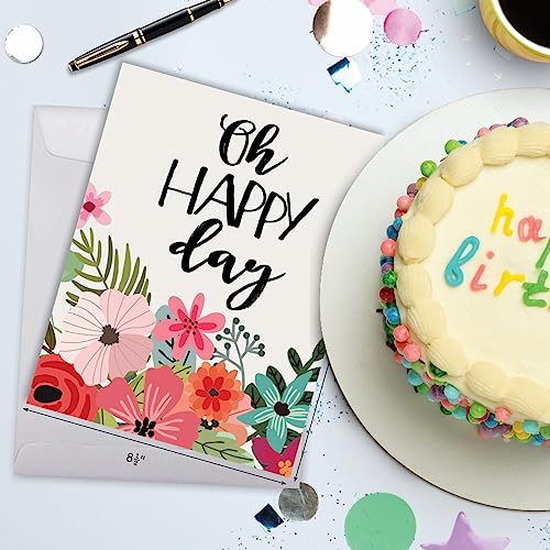 The Best Card Company - 1 Large Birthday Card with Envelope (8.5 x 11 Inch) - Fun Celebration Card for Birthdays - Optimisms J6631GBDG