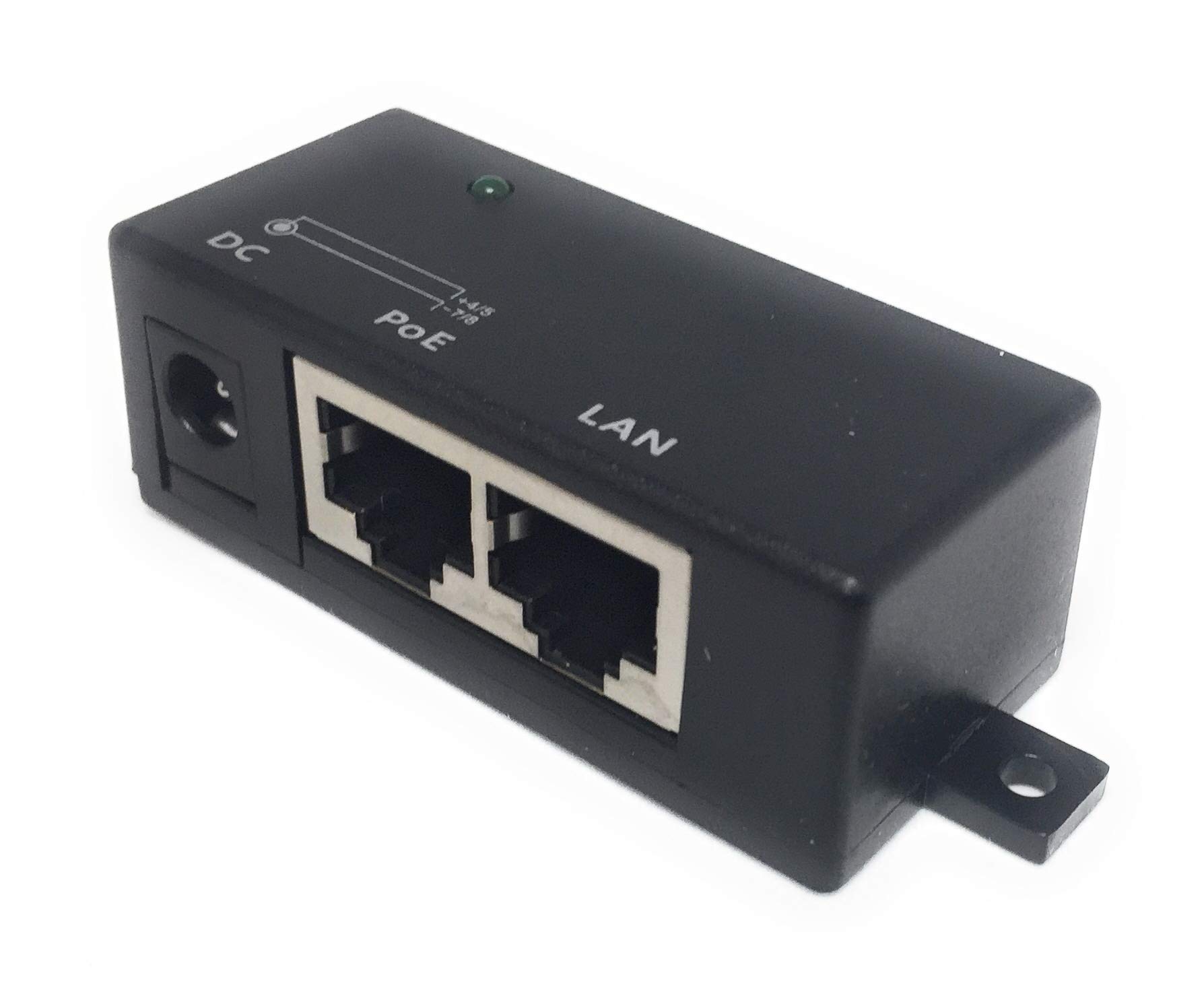 PoE Texas POE-1-48v15w | Single Port PoE Injector for Power Over Ethernet with 15 Watts of Power at 48 Volts for 802.3af Devices | Passive Always On Power (10/100 Mbps)