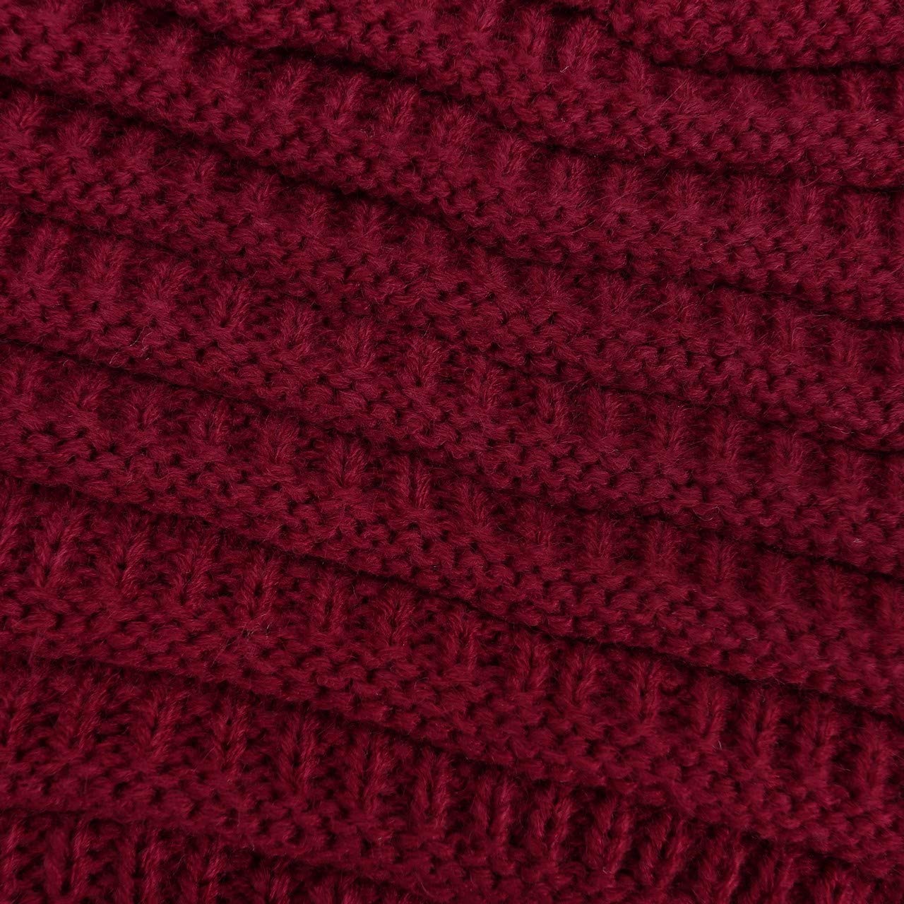 Ayliss Beanie Unisex Winter Cozy Cable Knit Hat for Women/Men (Burgundy)