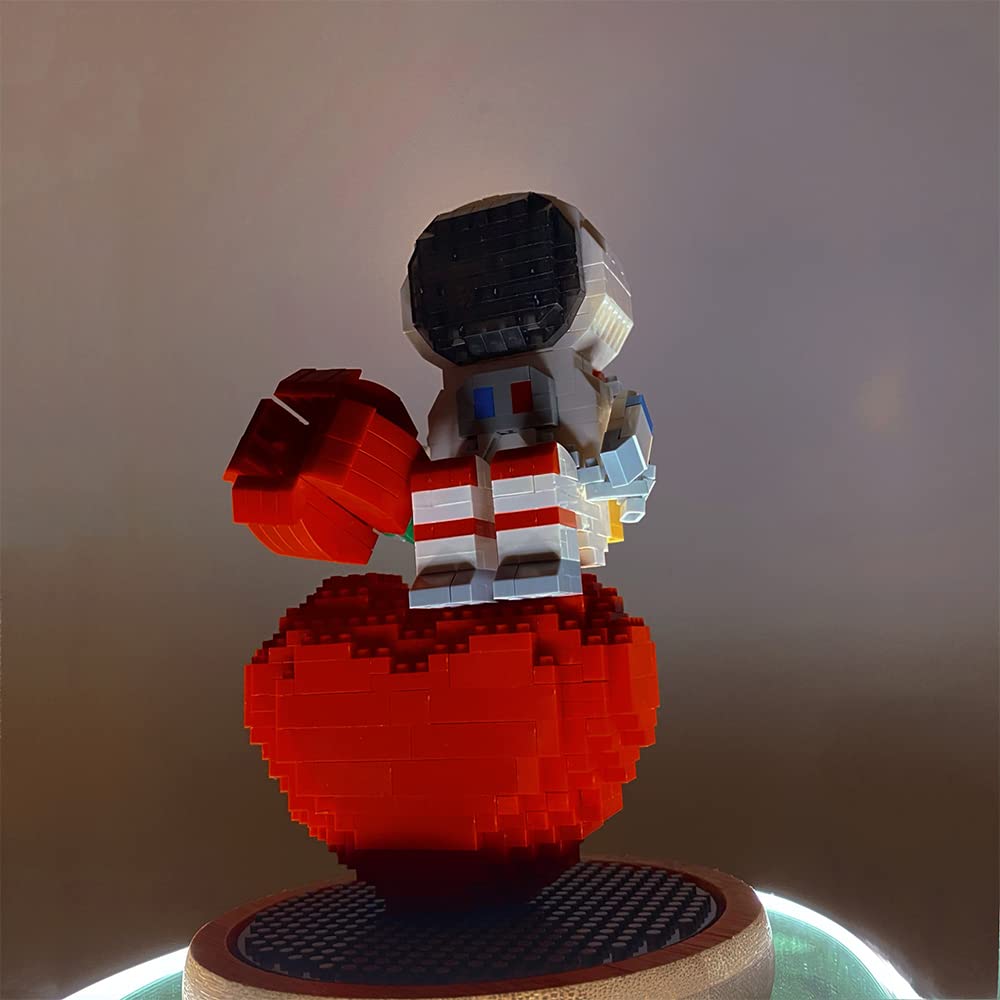 Uvini Building Blocks Astronaut Model with Light STEM Building Toy Micro Blocks for Adults or Teens Gifts Spaceman with Heart Mini Blocks Set DIY Bricks Toys 654PCS, 00877