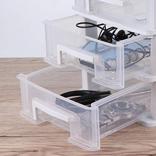 SAFIGLE Mini Plastic Drawers Organizer 5 Drawer Storage Organizer Plastic Storage Bins with Drawers Space Saving Small Plastic Drawers for Crafts Small Tools Sationary and Hardware