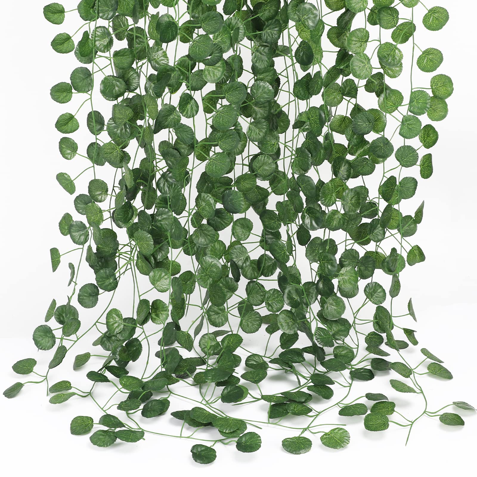 Whonline 14 Pack 96 Feet Fake Leaves Artificial Ivy Vines Greenery Decor Leaf Garland Hanging Plants Vines for Bedroom Home Wedding Jungle Party Decorations