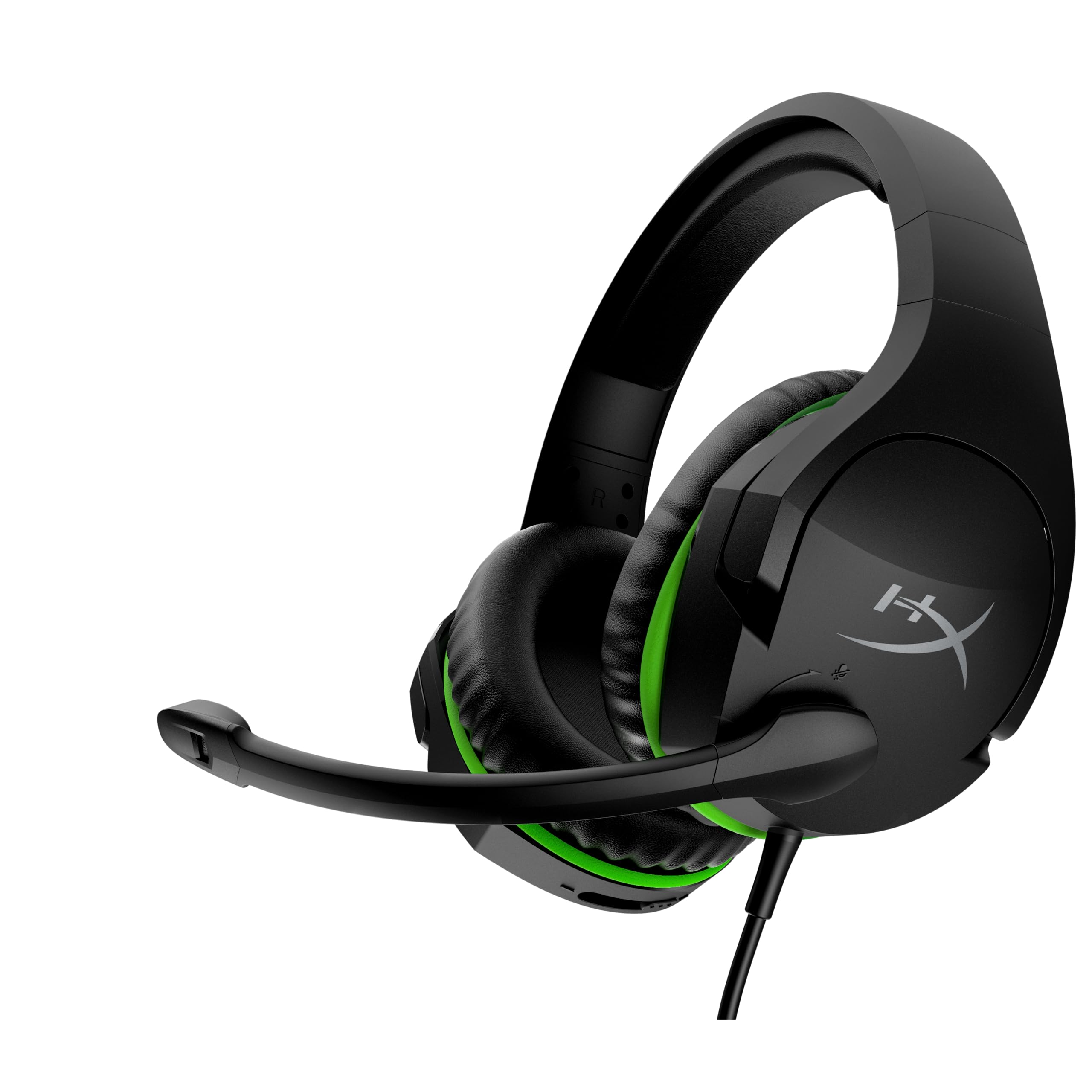 HyperX CloudX Stinger Official Xbox Licensed Wired Gaming Headset Memory Foam Steel Sliders Swivel-to-Mute Noise-Cancellation Microphone for Xbox Series X|S, Xbox One Headphone Black Green (Renewed)