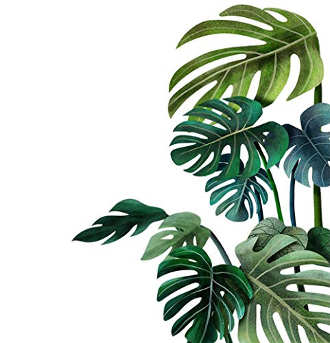 SENGTER Tropical Leaves Wall Decals Removable Jungle Green Palms Tree Plant Wall Stickers for Living Room Kids Room Bedroom Playroom Decor