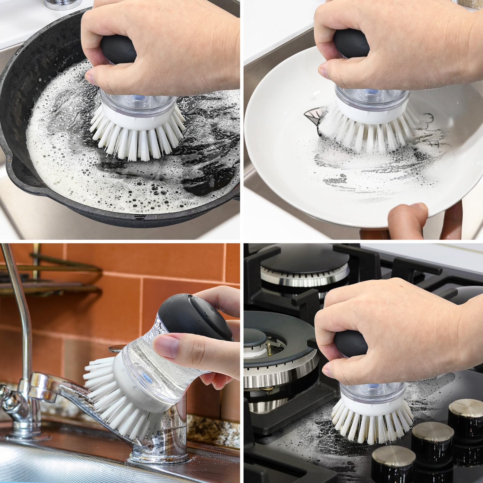 Palm Brush Refill for OXO Good Grips Soap Dispensing Palm Brush, 4 Pack Soap Dispensing Palm Brush Refills, Palm Brush Replacement Head, Palm Brush Refill Head