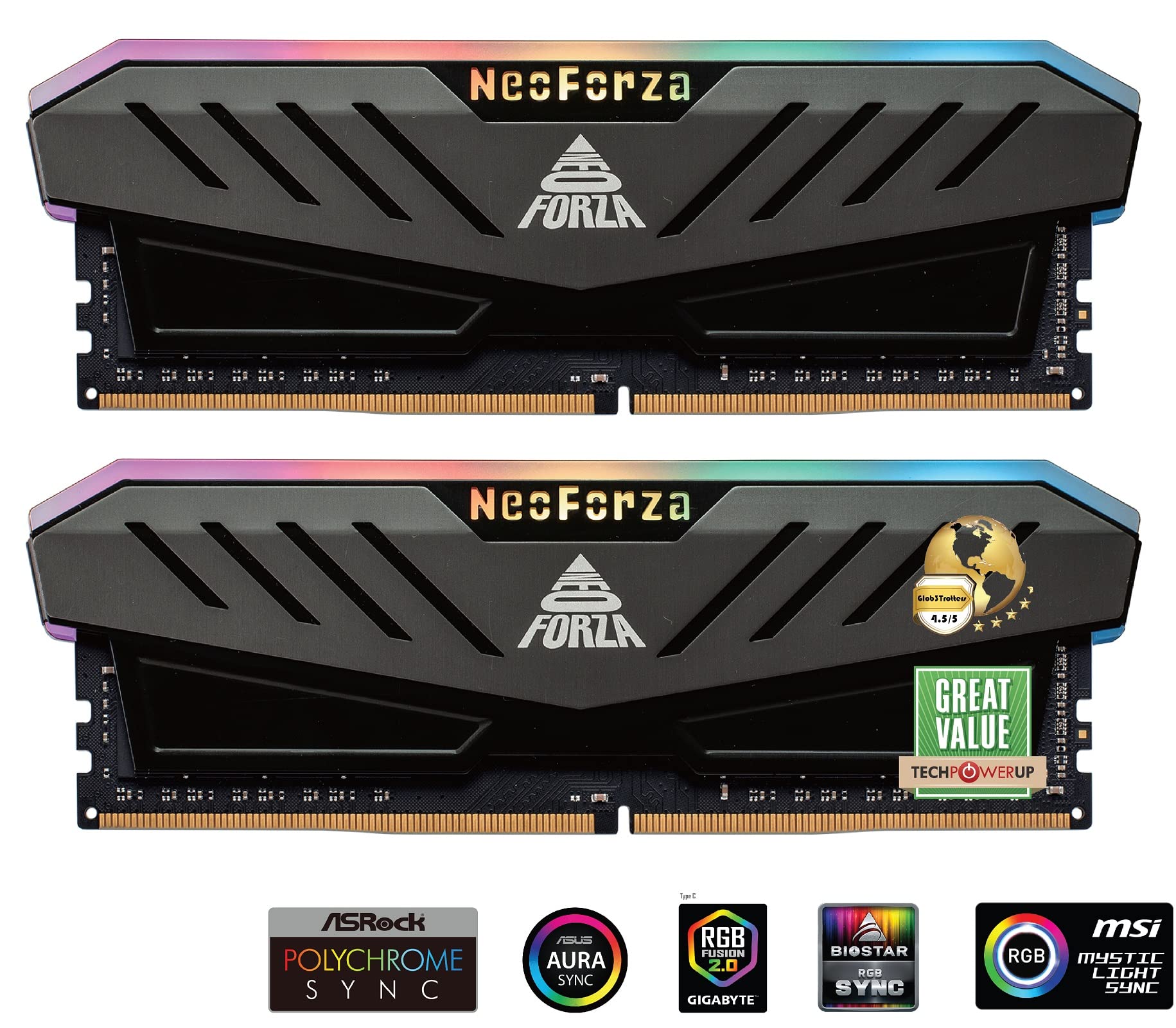 Neo Forza Mars 16GB (2x8GB) 288-Pin DDR4 3600 (PC4 28800) RGB SDRAM Desktop Memory Model NMGD480E82-3601DF20