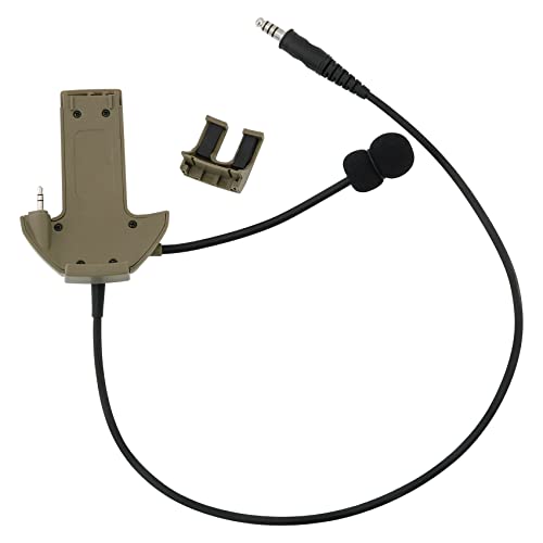 TSVISIONCORE Microphone & PTT for Walker's Razor Noise Cancelling Headphones Airsoft(Tan)