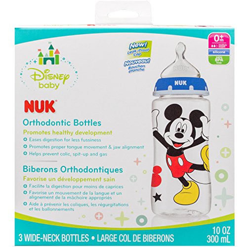NUK Disney Baby Bottle, Mickey Mouse, 10 Ounce (Pack of 3)