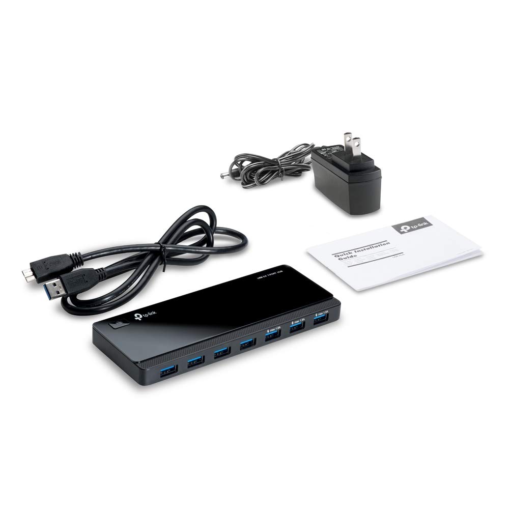 TP-Link [2nd Gen] TP-Link 7-Port USB 3.0 Ultra Slim Hub Including 3 BC 1.2 Charging Ports up to 5V / 1.5A. Compatible with Windows, Mac, Chrome & Linux OS, with Power On/Off Button (UH700)